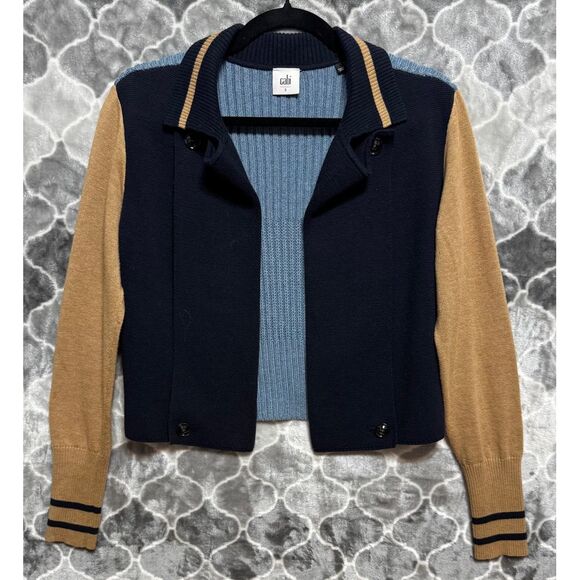 CAbi | Sweaters | Cabi Turn Back Cropped Varsity Open Cardigan Sweater ...